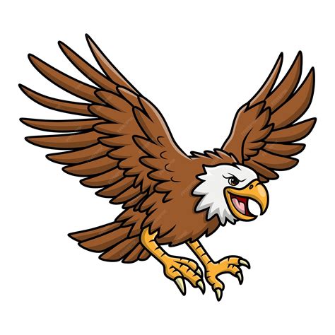 Premium Vector Cute Eagle Cartoon On White Background