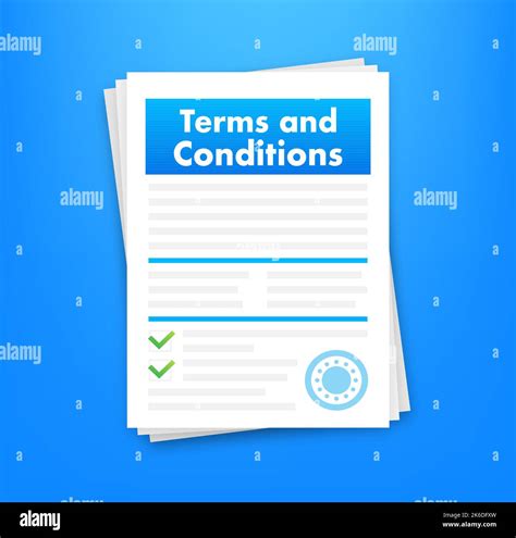 Terms And Conditions Protecting Personal Data Document Paper Contract Vector Stock