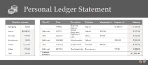Personal Ledger Statement Template For Excel Download File