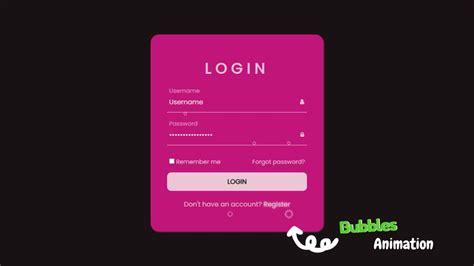 Login Form With Bubbles Animation Using Html And Css Login Form In Html And Css Youtube