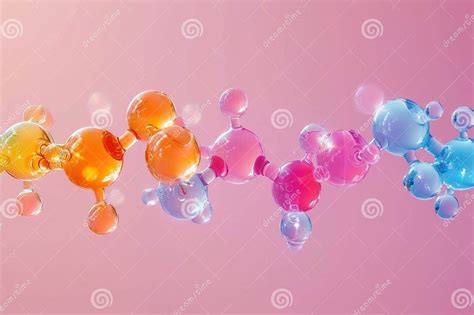 A 3d Rendering Of A Molecular Structure On A Pink Background Stock Illustration Illustration