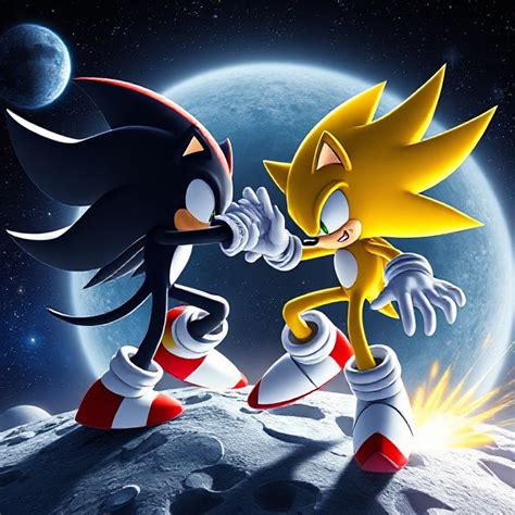 Super Sonic Defeats Shadow The Hedgehog On Moon By Meteorite36 On