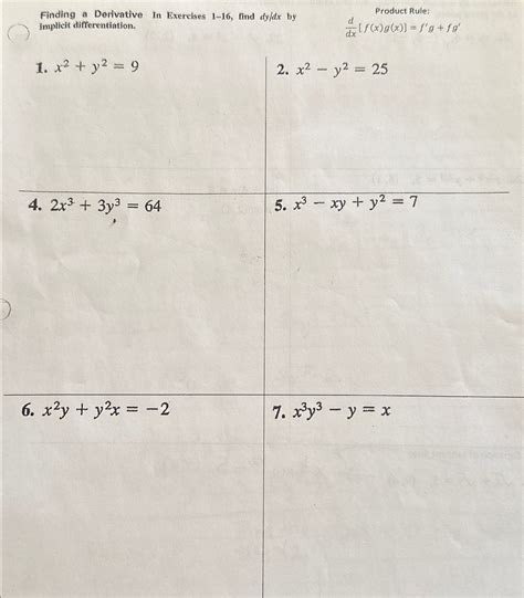 Solved Finding A Derivative In Exercises 1 16 ﻿find Dydx
