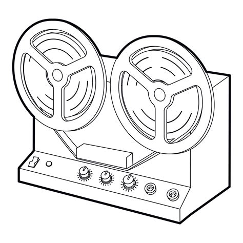 Retro Recorder Icon Outline Style Vector Art At Vecteezy