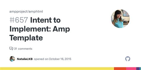 Intent To Implement Amp Template · Issue 657 · Ampprojectamphtml