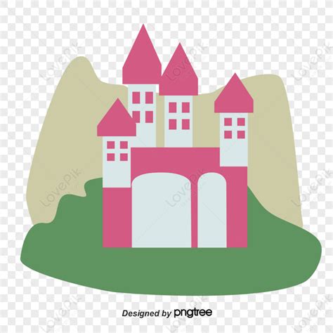 성 앞에서 작은 공주요새건축물궁전 Png 일러스트 무료 다운로드 Lovepik