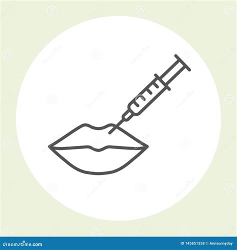 Lips Botox Injection Icon Hyaluronic Acid Lips Injection Stock Vector Illustration Of Beauty