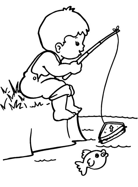 Pescador Para Colorear