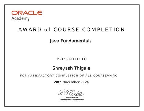 Shreyash Thigale On Linkedin Javafundamentals Java Oracleacademy Newskills