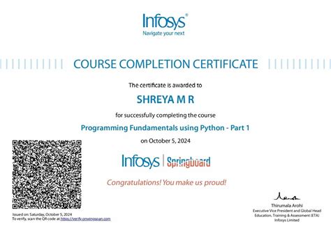 shreya m r on linkedin i am successfully completed programming