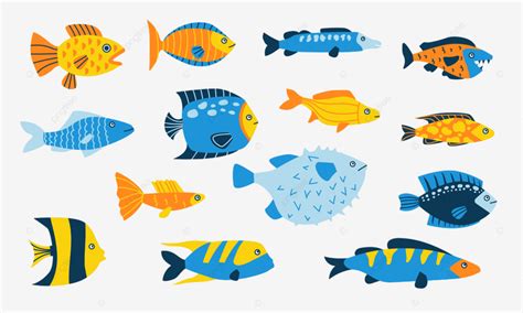 귀여운 만화 바다 물고기 산호 그림 수집 Png 일러스트 및 벡터 에 대한 무료 다운로드 Pngtree