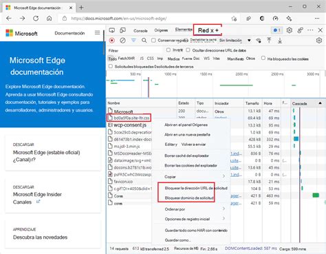 Herramienta De Bloqueo De Solicitudes De Red Microsoft Edge