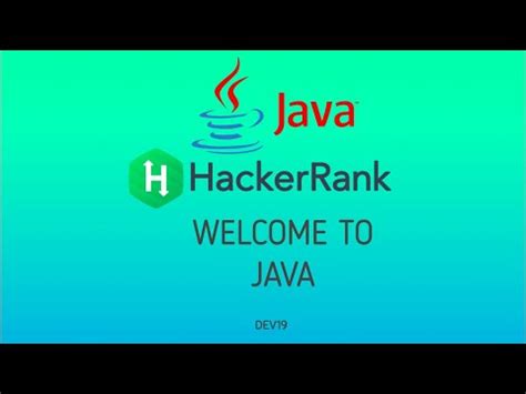 1 Welcome To Java Hackerank Java Solutions YouTube