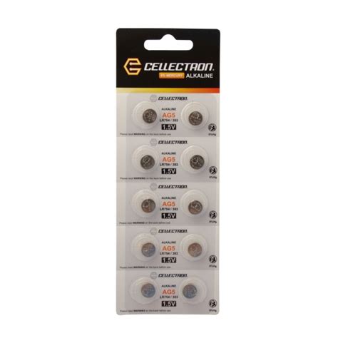 AG5 10 button cell battery AG5 / LR754 / 393 1,5V Cellectron