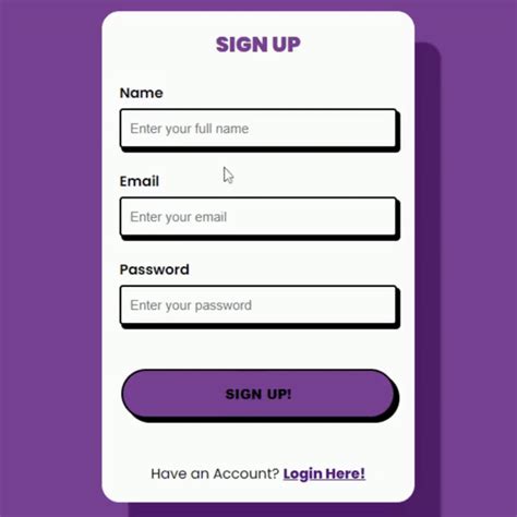 How To Create Neobrutalism Sign Up Form Using Html And Css Only