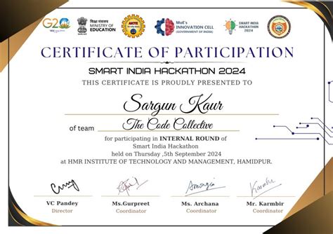 Participated In Smart India Hackathon Sargun Kaur Posted On The Topic Linkedin