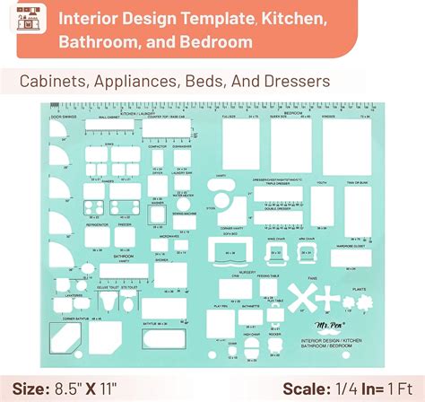 Mr Pen House Plan 3 Pack Green Interior Design And Furniture Templates Drafting Tools And