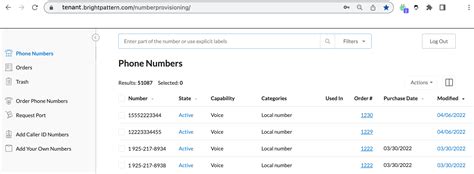 5 19 Numberprovisioning Userinterface Overview Bright Pattern Documentation
