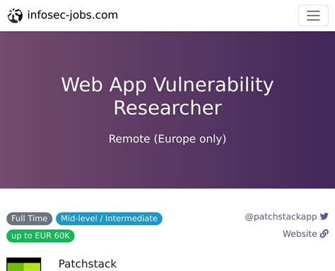 Hiring Web App Vulnerability Researcher Rremoteworking