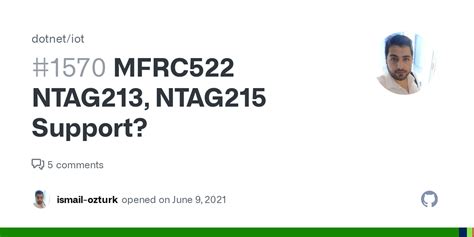 MFRC522 NTAG213 NTAG215 Support Issue 1570 Dotnet Iot GitHub