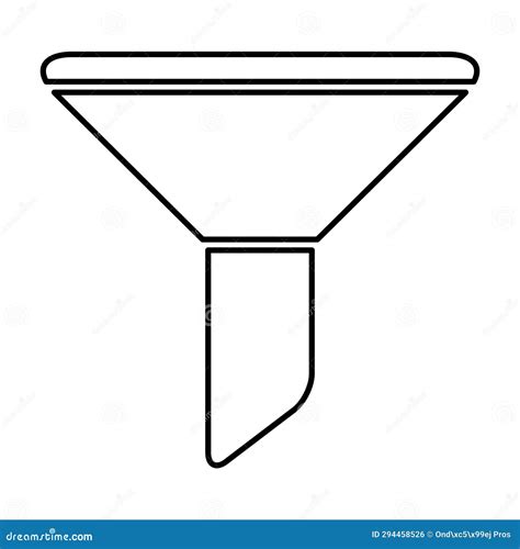 Filter Button Web Shape Icon Flat Filtering Symbol Funnel Sign Vector