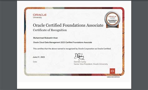 Muhammad Mubashir Khan On Linkedin Oraclecertified Oracledatabase