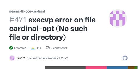 Execvp Error On File Cardinal Opt No Such File Or Directory · Neams Th Coe Cardinal