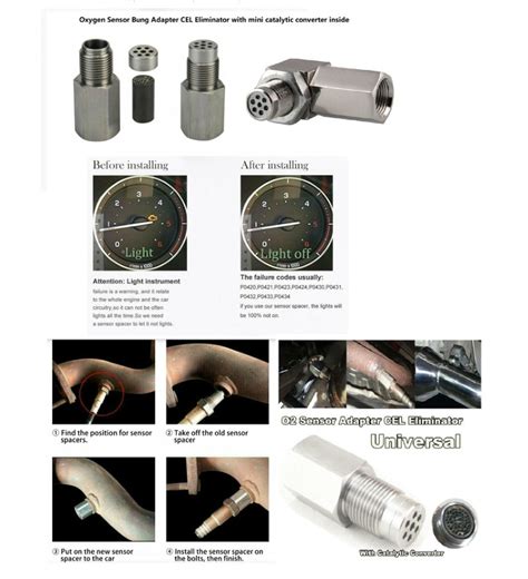 O2 Spacer Adapter Oxygen Sensor Simulator Extender M18x15 Catalytic