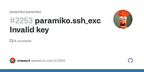 Paramiko Ssh Exception Sshexception Invalid Key · Issue 2253 · Paramiko Paramiko · Github