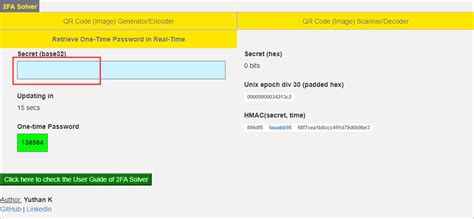 Github Iamyuthan Fa Solver A Pure Javascript Web Page To Retrieve Real Time Otp Through A