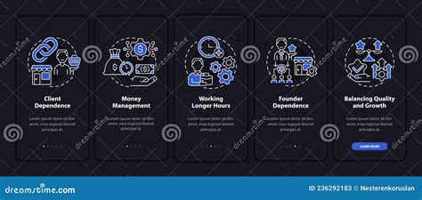 Startup Company Structure Tips Onboarding Mobile App Page Screen Stock Vector Illustration Of