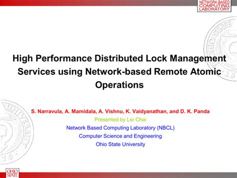 High Performance Distributed Lock Management Services Using
