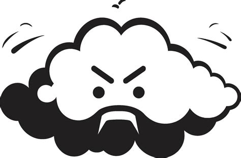 Menacing Thunderhead Angry Cloud Icon Design Furious Cumulus Vector