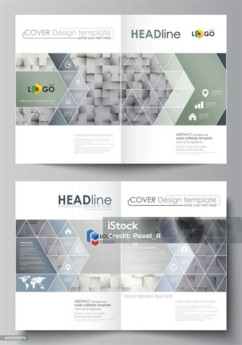 이중 접이식 브로셔 잡지 전단지 소책자를 위한 비즈니스 템플릿 표지 0명에 대한 스톡 벡터 아트 및 기타 이미지 0명 2단 브로슈어 건설 산업 Istock