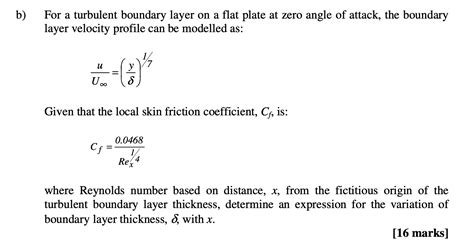 Solved For A Turbulent Boundary Layer On A Flat Plate At