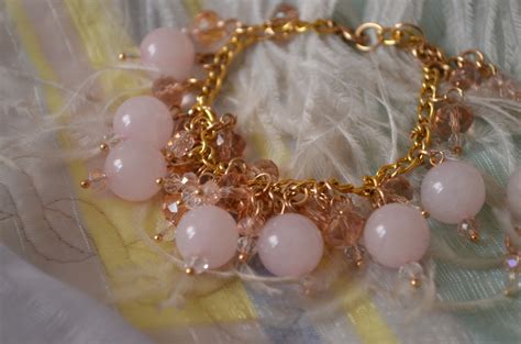 Браслет с розовым кварцем