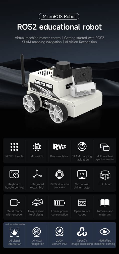yahboom esp32 microros robot car virtual machine as controller vision version robotshop