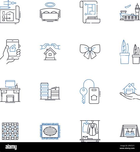 Exhibition Design Line Icons Collection Aesthetics Art Color