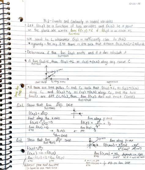 Limits And Continuity In Several Variables Jh Limits And Conhnaity In Several Variables Let