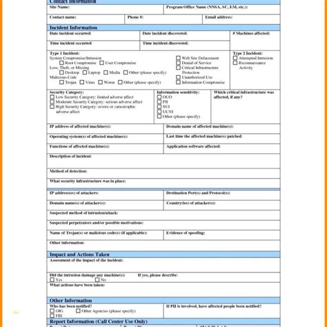 Report Cyber Security Policy Ate Best Of Incident Sample Inside Incident Report Template Itil