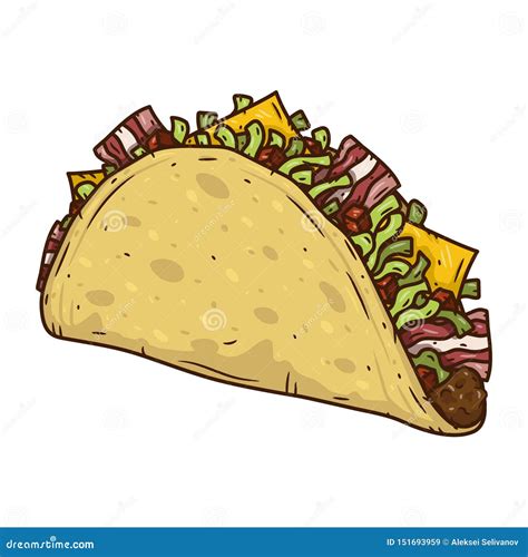 Mexican Taco Drawing
