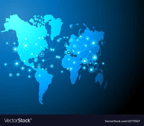 World Map Cyber Digital Bigdata Online System Vector Image