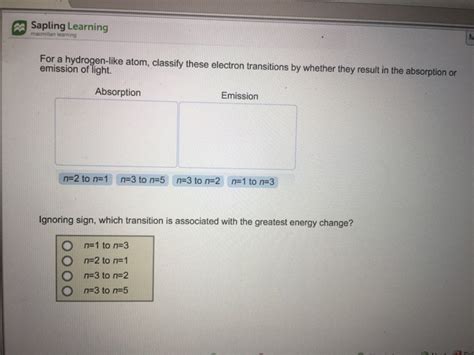 Solved Sapling Learning Macmillan Learning For A Like Ato