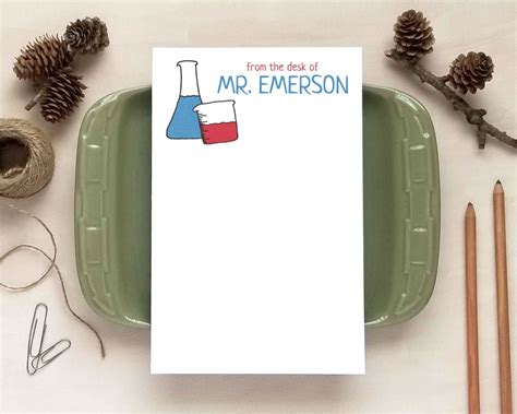 Science Teacher Notepad Personalized Science Notepad Stationery Gifts For Science Teachers Etsy