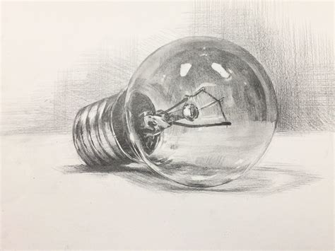 소묘전구 원근법 드로잉 그림