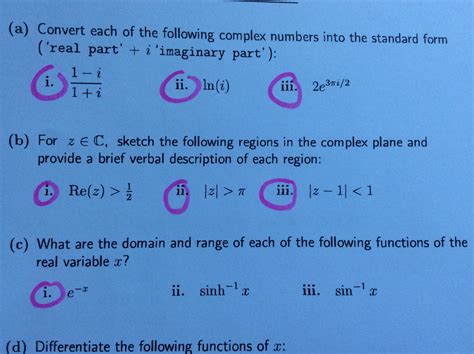 Solved A Convert Each Of The Following Complex Numbers Chegg