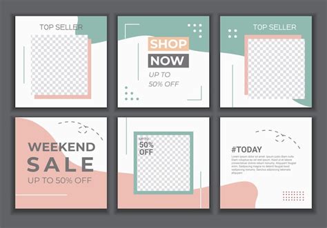 추상 Instagram 퍼즐 피드 템플릿 무료 벡터