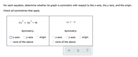 Solved For Each Equation Determine Whether Its Graph Is