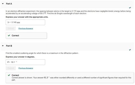 Solved Part A In An Electron Diffraction Experiment The Chegg