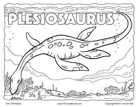 Plesiosaurus Coloring Page Tims Printables Coloring Pages